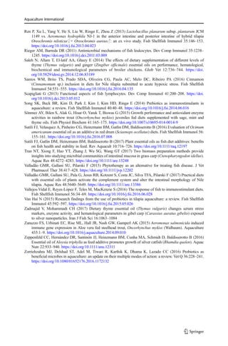 Effects of dietary thyme essential oil on hemato-immunological indices ...