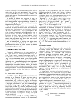 Application of Binary Logistic Regression Model to Assess the ...