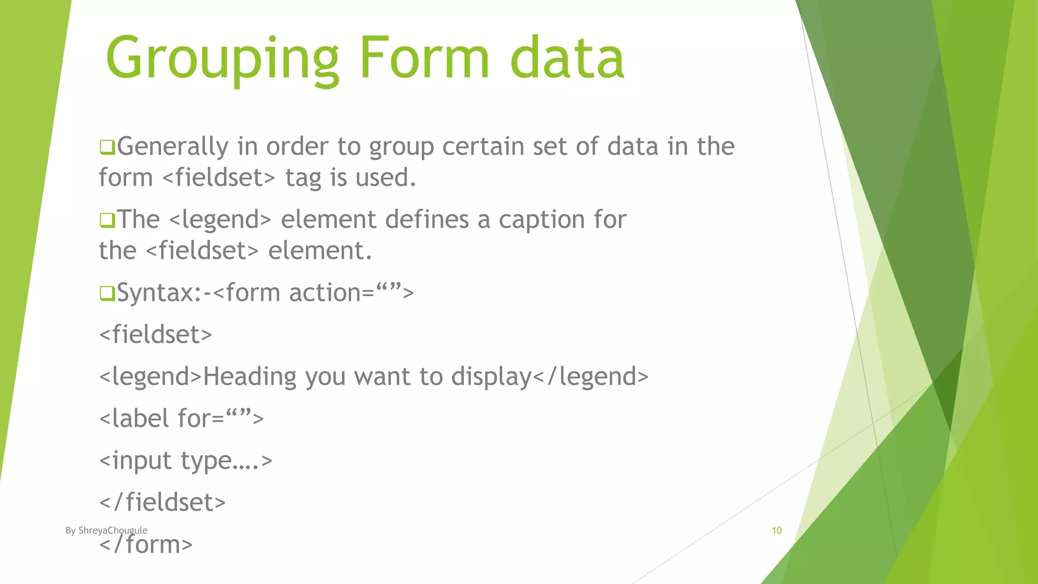 Html form tag | PPTX