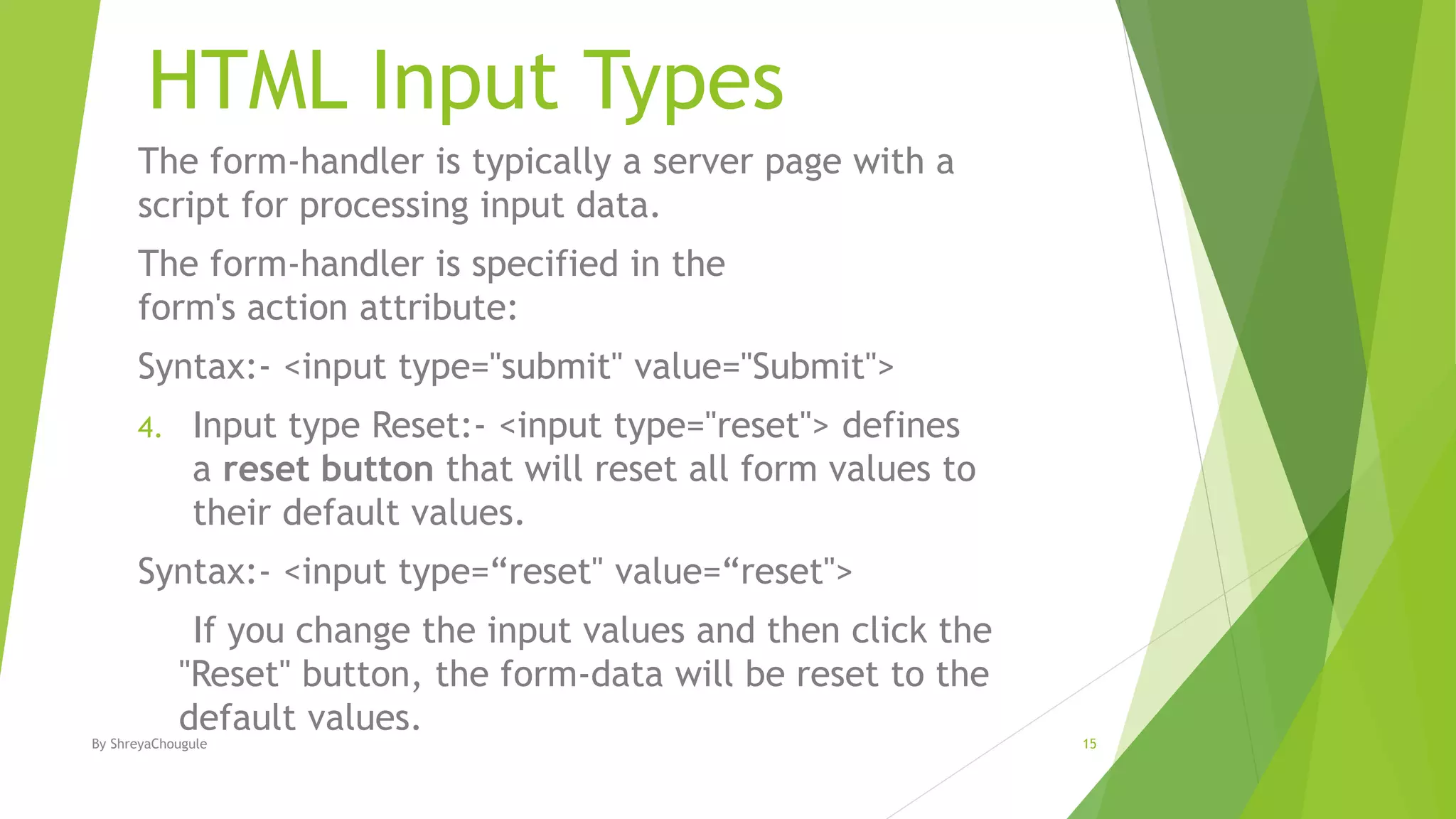 Html form tag | PPTX