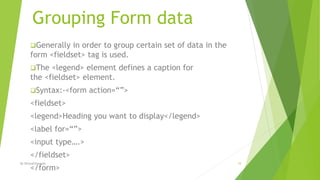 Html form tag | PPTX