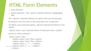 Html form tag | PPTX