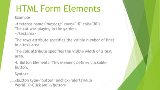 Html form tag | PPTX