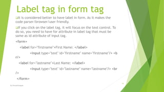 Html form tag | PPTX