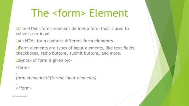 Html form tag | PPTX | Web Design and HTML | Internet