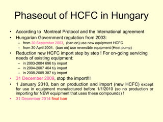 Refrigeration Policy in Hungary - HCFC phase out? HFC phase down? | PDF