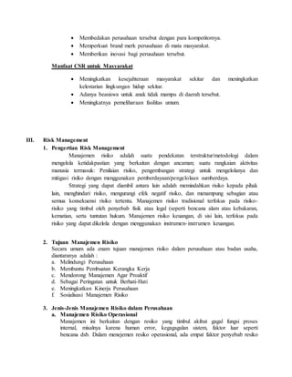 Business Ethic Csr Risk management. Universitas Mercu Buana. 2019 | PDF