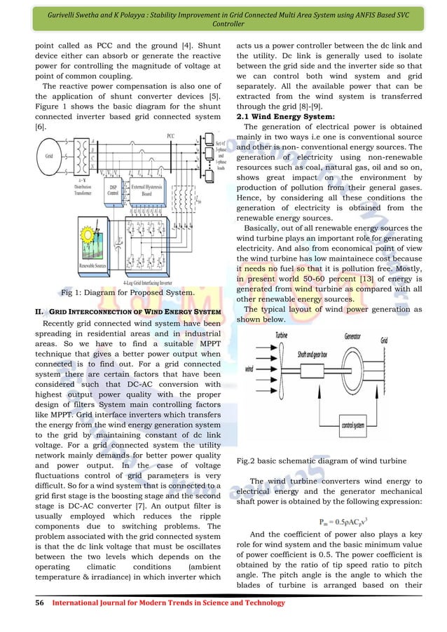 Stability Improvement in Grid Connected Multi Area System using ANFIS Based SVC Controller | PDF