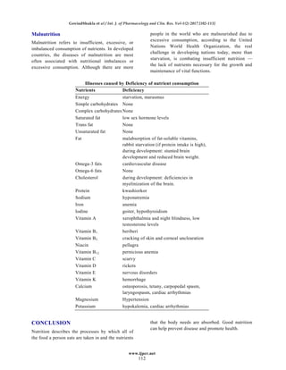 Nutrition Plan to promote health & prevent diseases | PDF | Chemistry ...