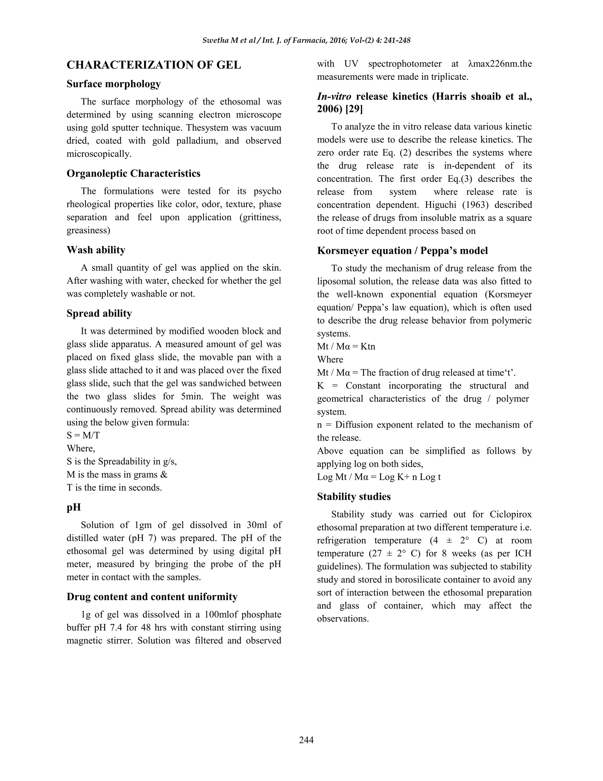 Formulation and evaluation of ciclopirox using ethosomal gel | PDF