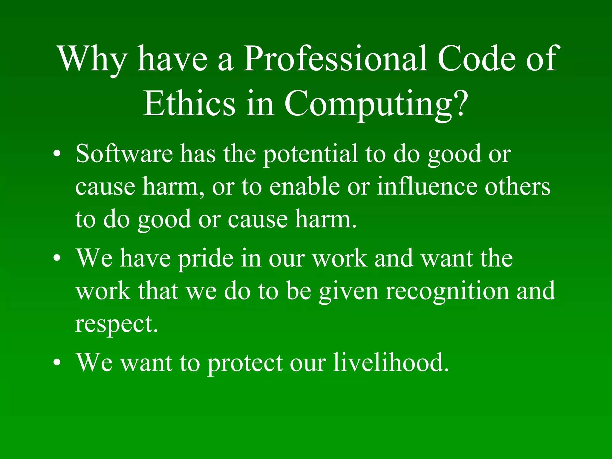 professional ethics in_computing | PPT