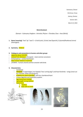 10 1 all handouts animal diversity 2010 jewett edit | PDF