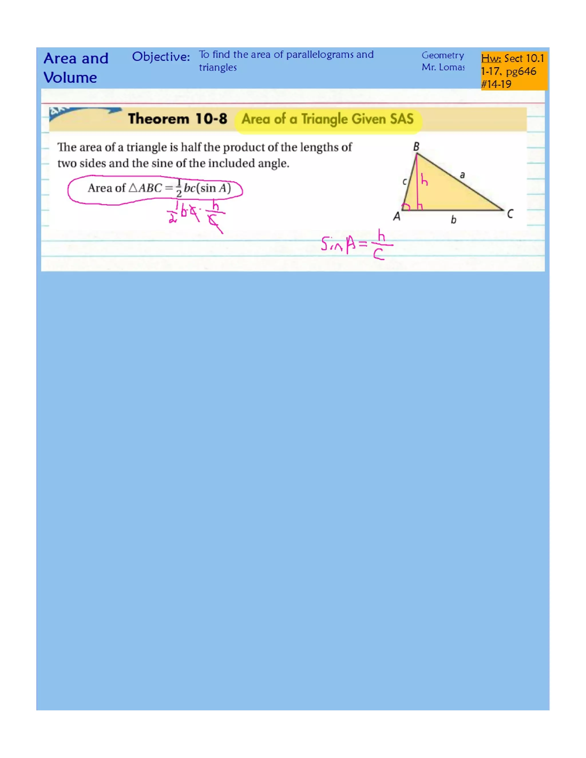 10 1 areas of parallelograms and triangles | PDF | Physics | Science