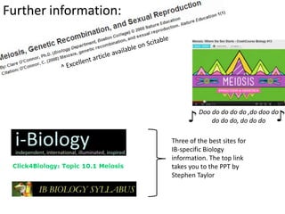 IB Biology AHL 10.1: Meiosis | PPTX