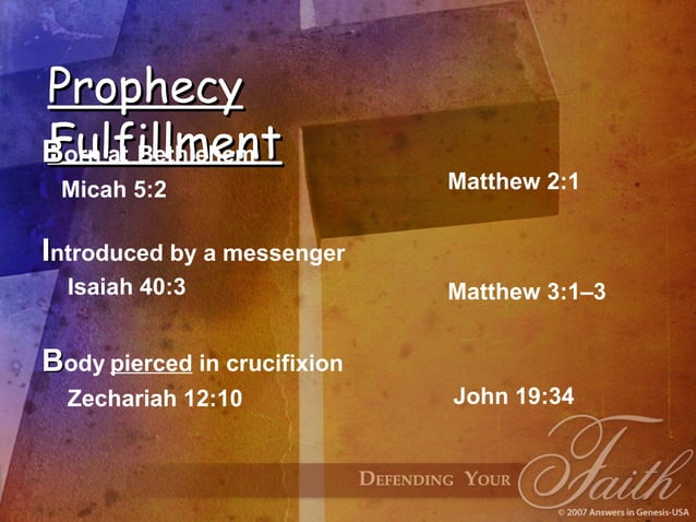 FULFILED PROPHECY IN BIBLE WORDS IN .ppt