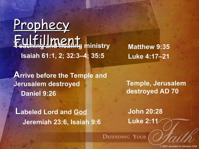 FULFILED PROPHECY IN BIBLE WORDS IN .ppt