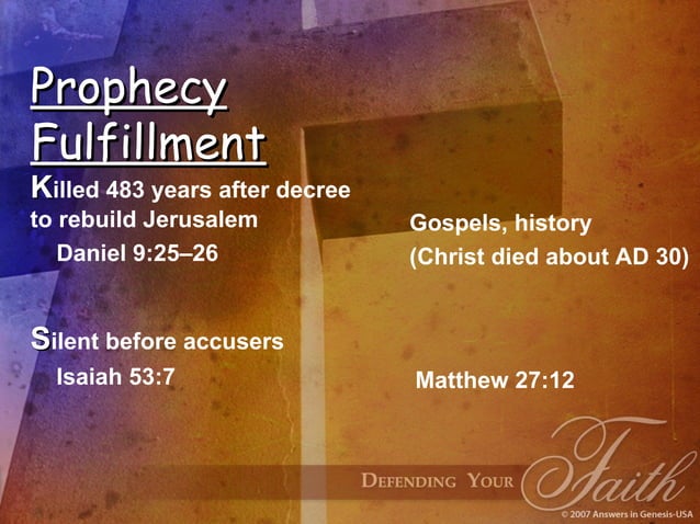 FULFILED PROPHECY IN BIBLE WORDS IN .ppt