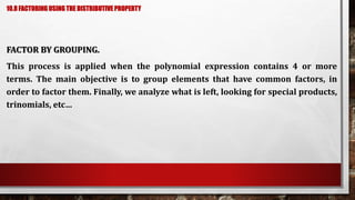 10.8 factoring using the distributive property | PPTX
