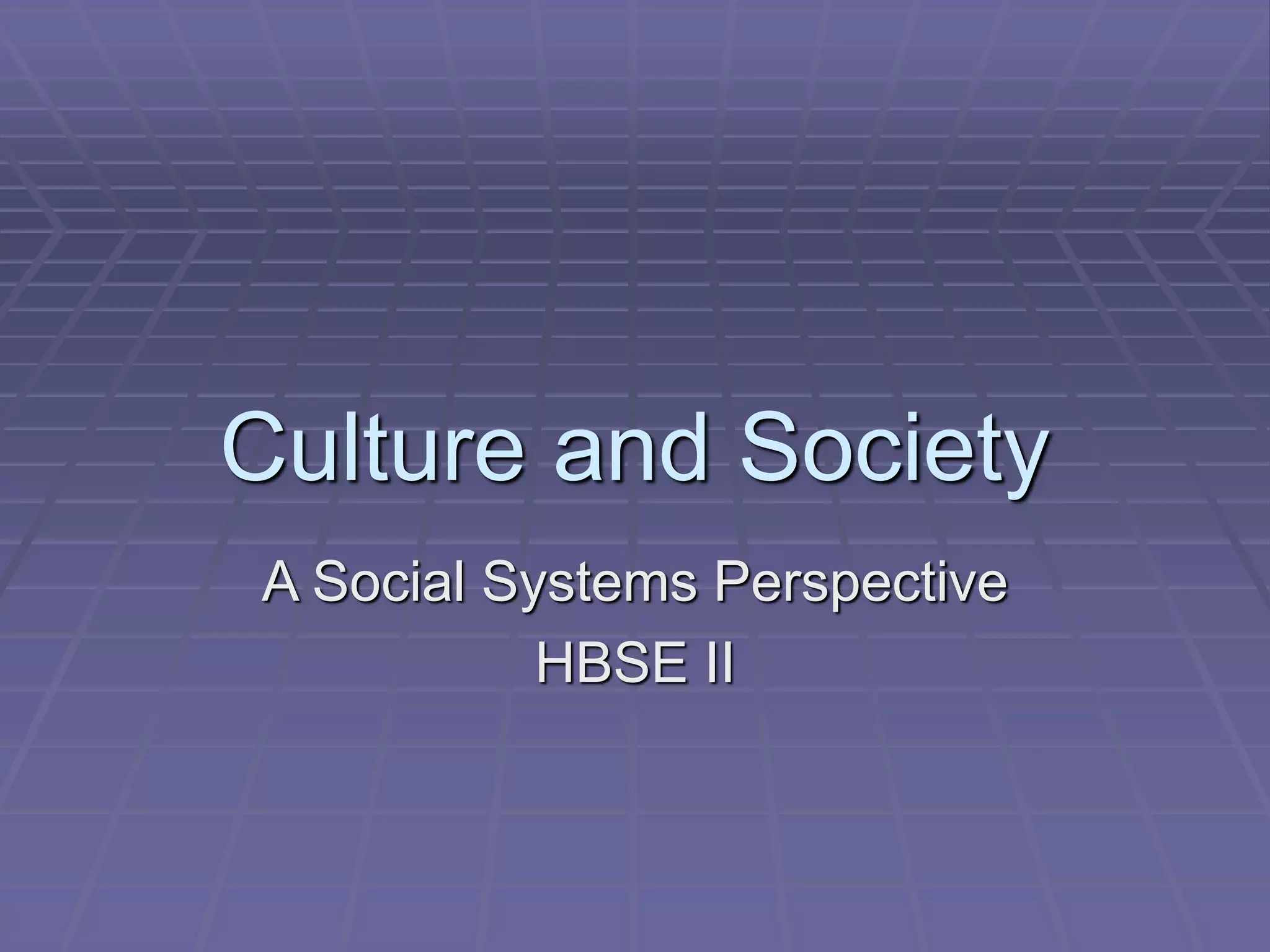 Culture and Society|A Social Systems Perspective | PPT