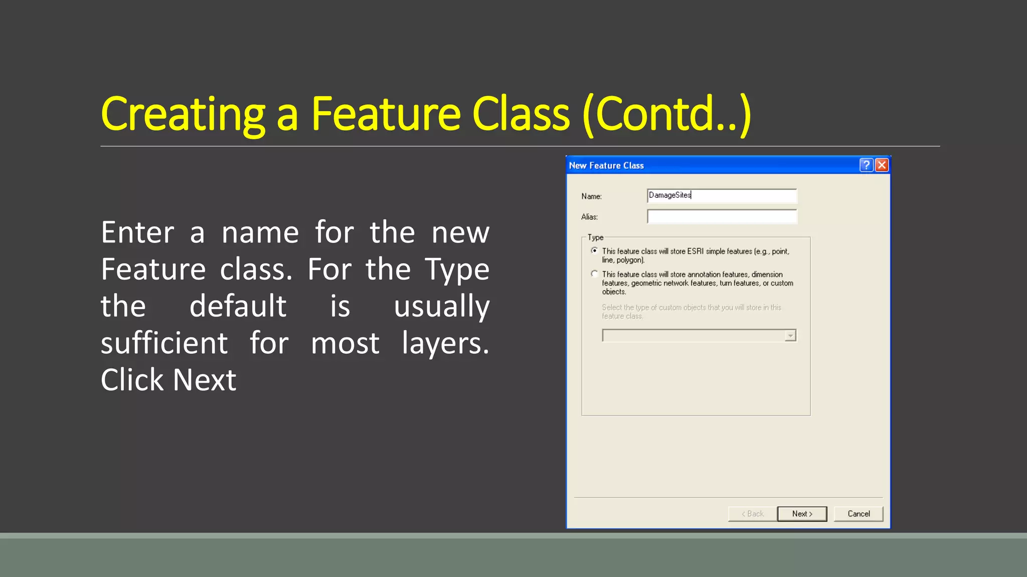 Creating a feature class | PPT | Free Download