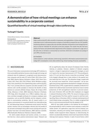 A demonstration of how virtual meetings can enhance sustainability in a ...