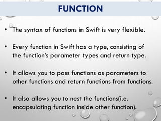 10. funtions and closures IN SWIFT PROGRAMMING | PPT