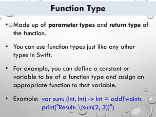10. funtions and closures IN SWIFT PROGRAMMING | PDF | Programming Languages | Computing