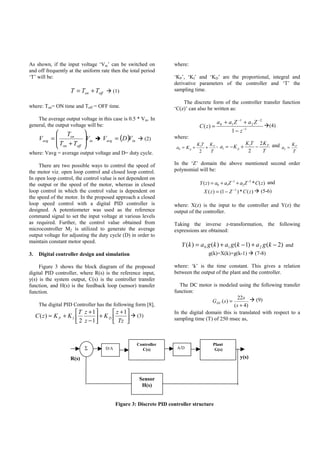 A PID Controller for Real-Time DC Motor Speed Control using the C505C Microcontroller | PDF