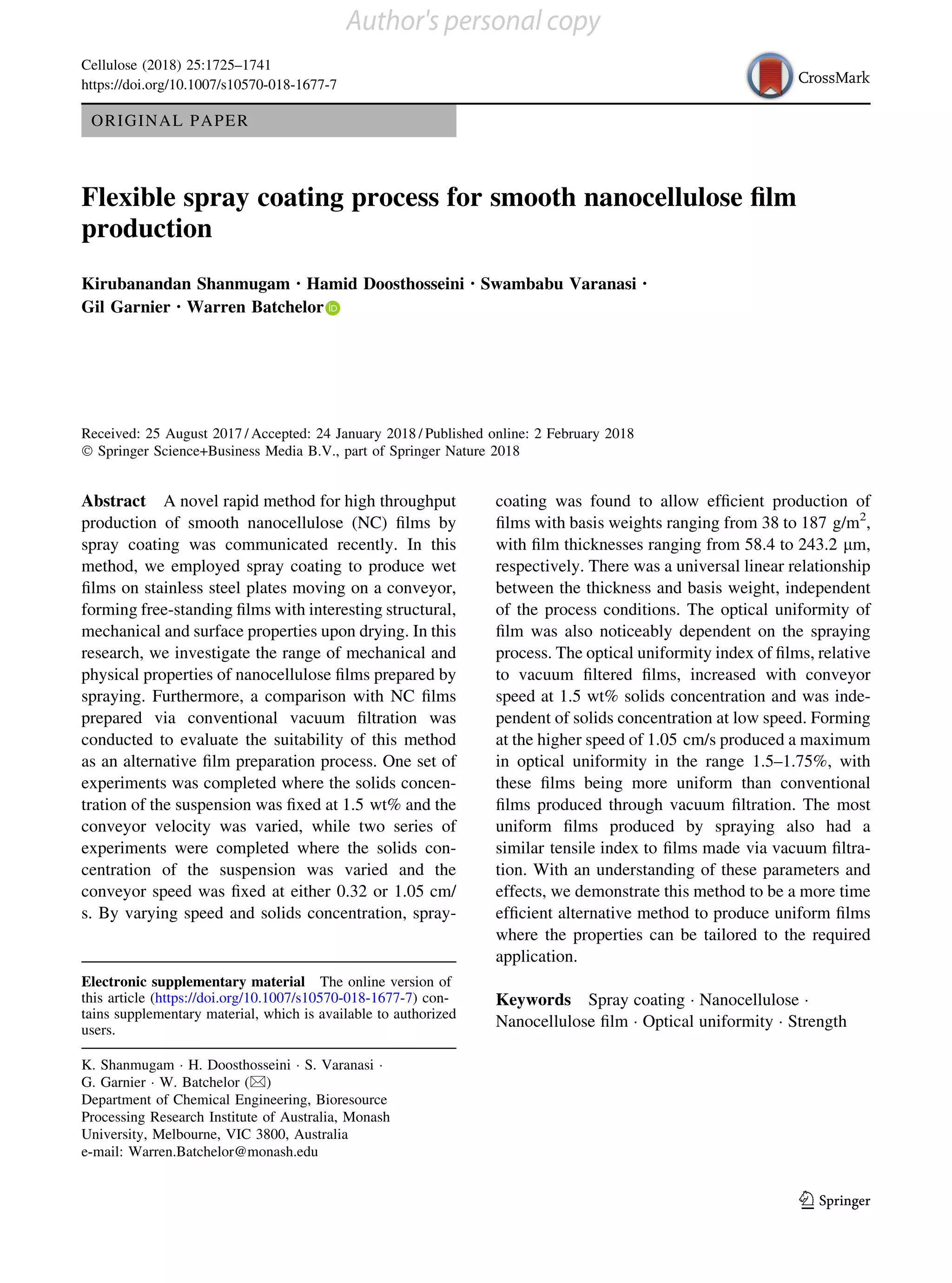 Spray Coating Process | PDF | Physics | Science