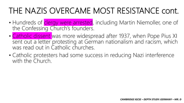 IGCSE REVISION - GERMANY: OPPOSITION TO THE NAZIS | PPTX
