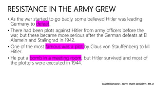 IGCSE REVISION - GERMANY: OPPOSITION TO THE NAZIS | PPTX