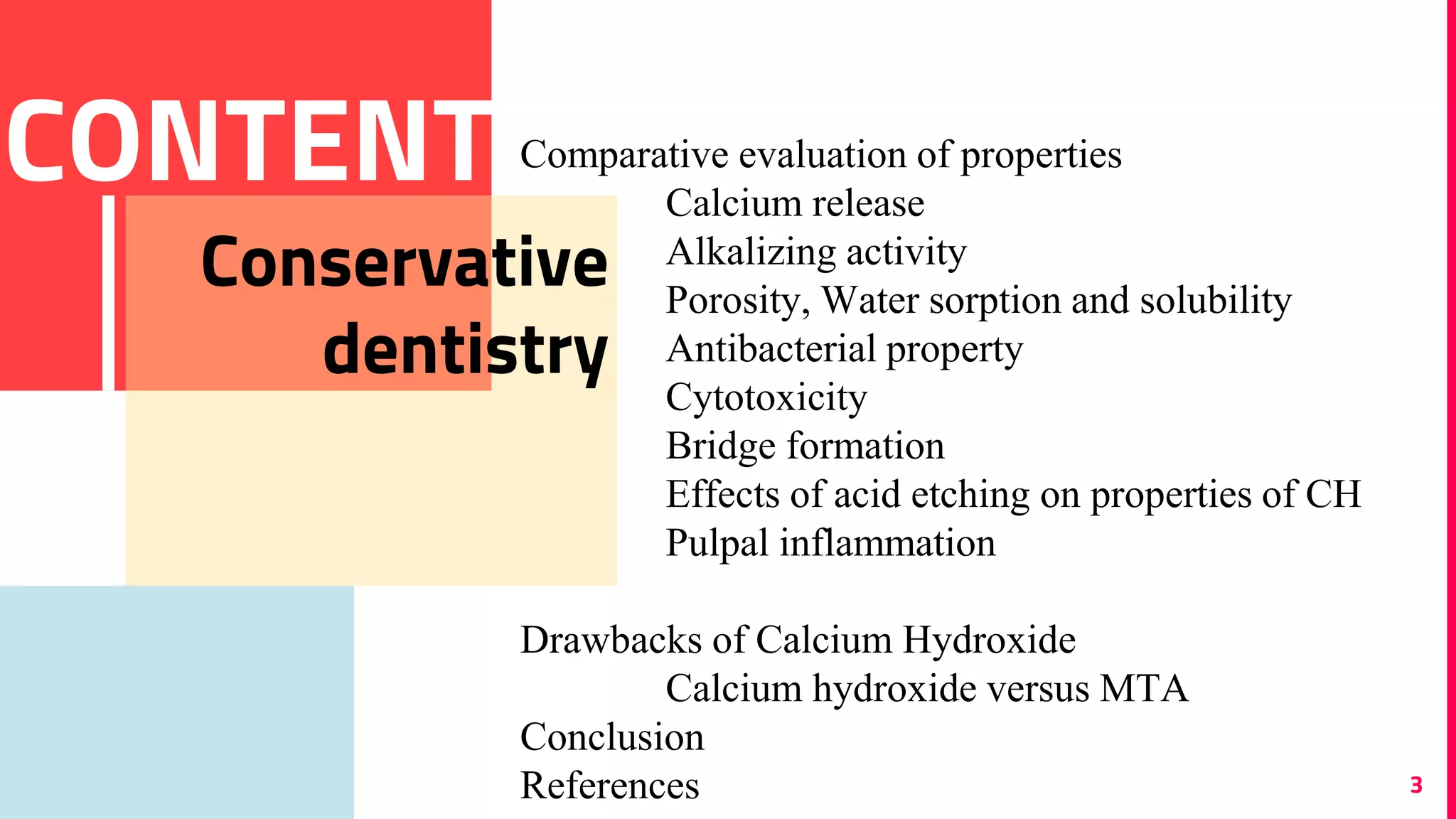 CALCIUM HYDROXIDE IN CONSERVATIVE DENTISTRY | PPTX