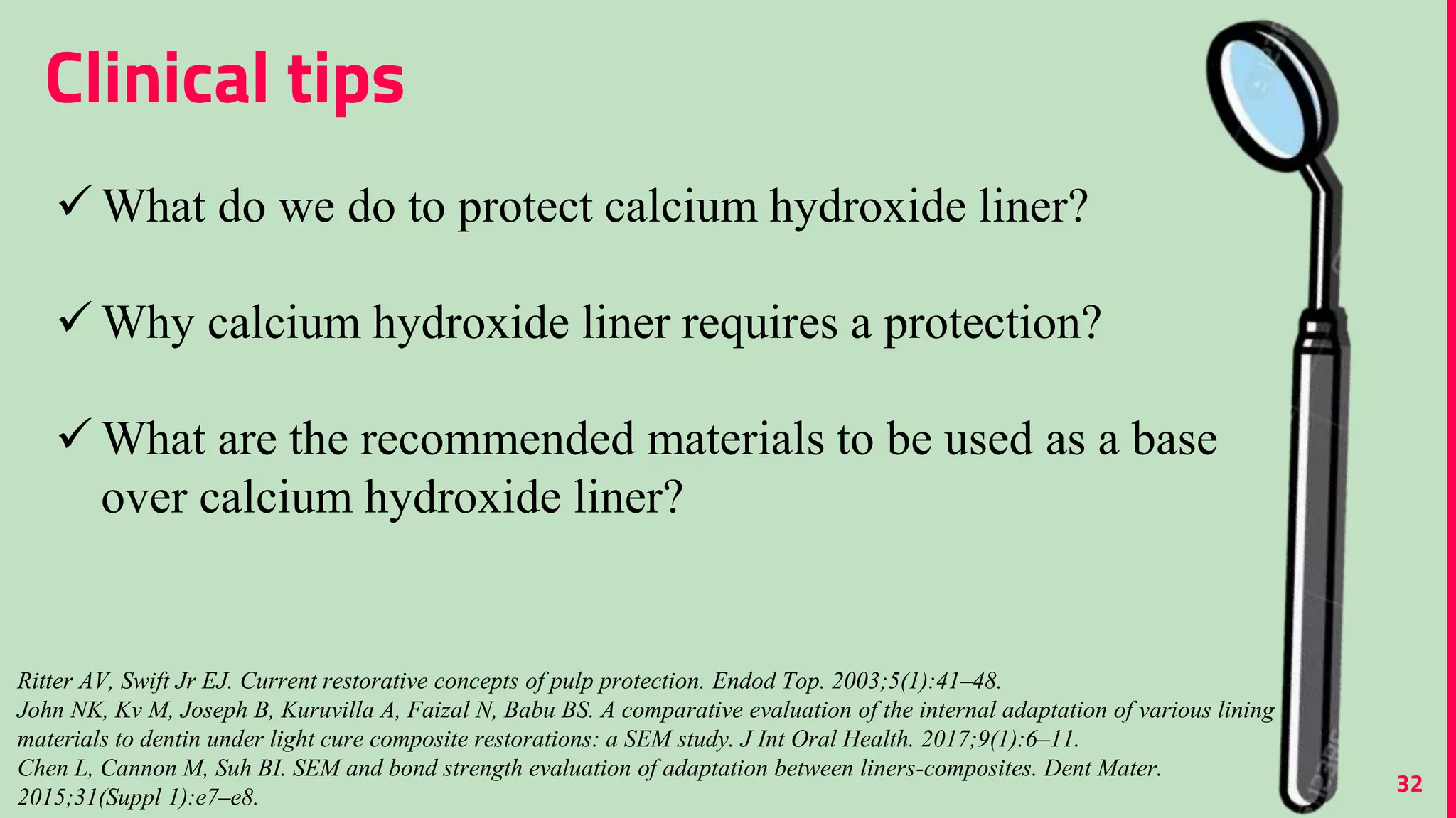 CALCIUM HYDROXIDE IN CONSERVATIVE DENTISTRY | PPTX