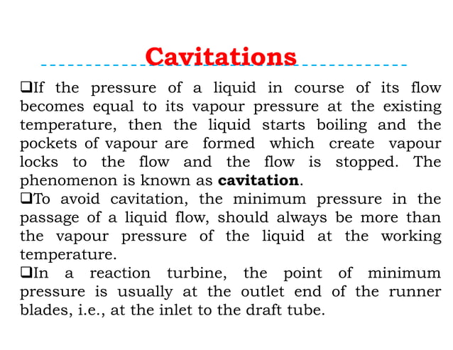 Draft Tube and Cavitation | Fluid Mechanics | PDF