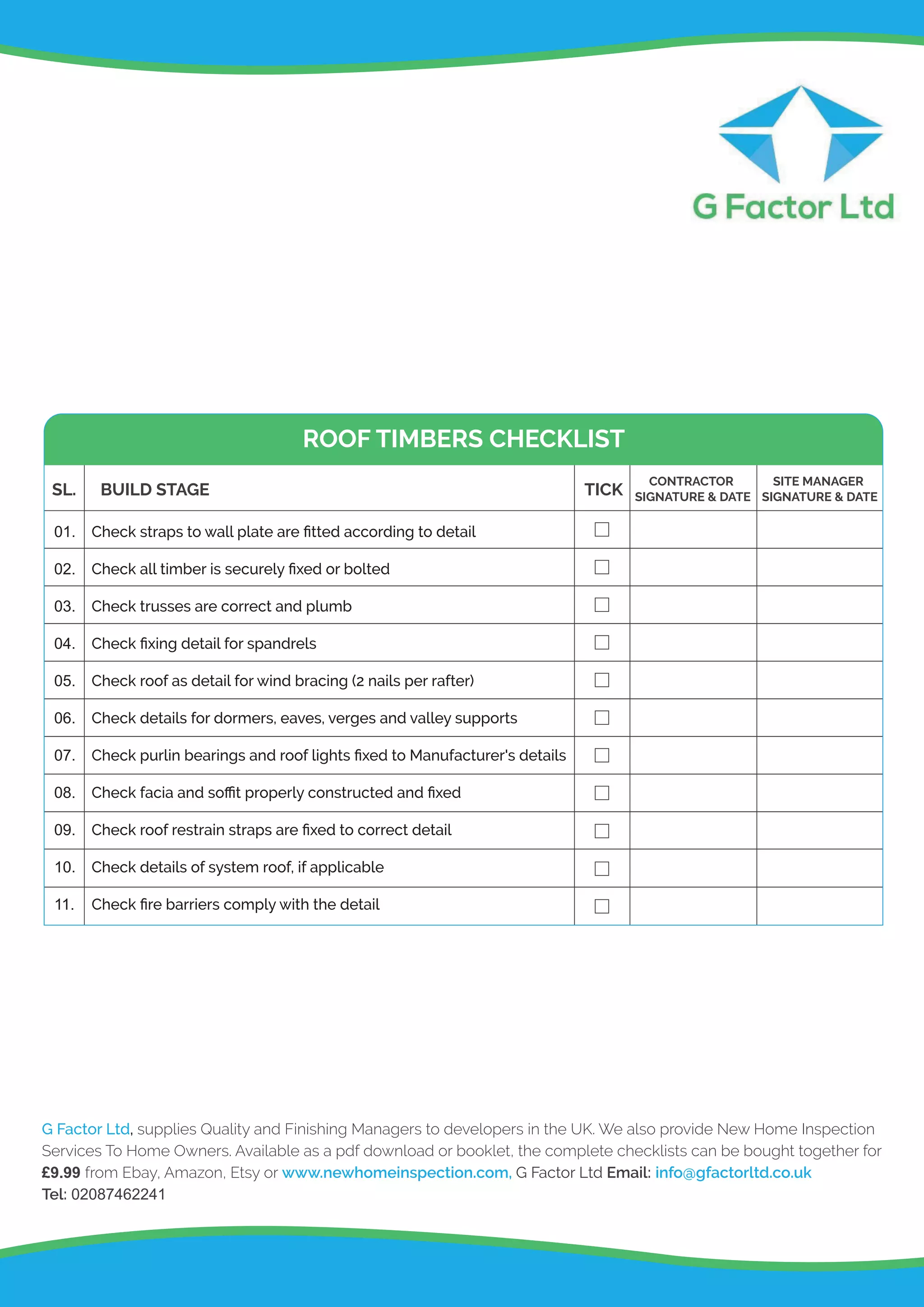 10. Roof Timbers Checklist | PDF