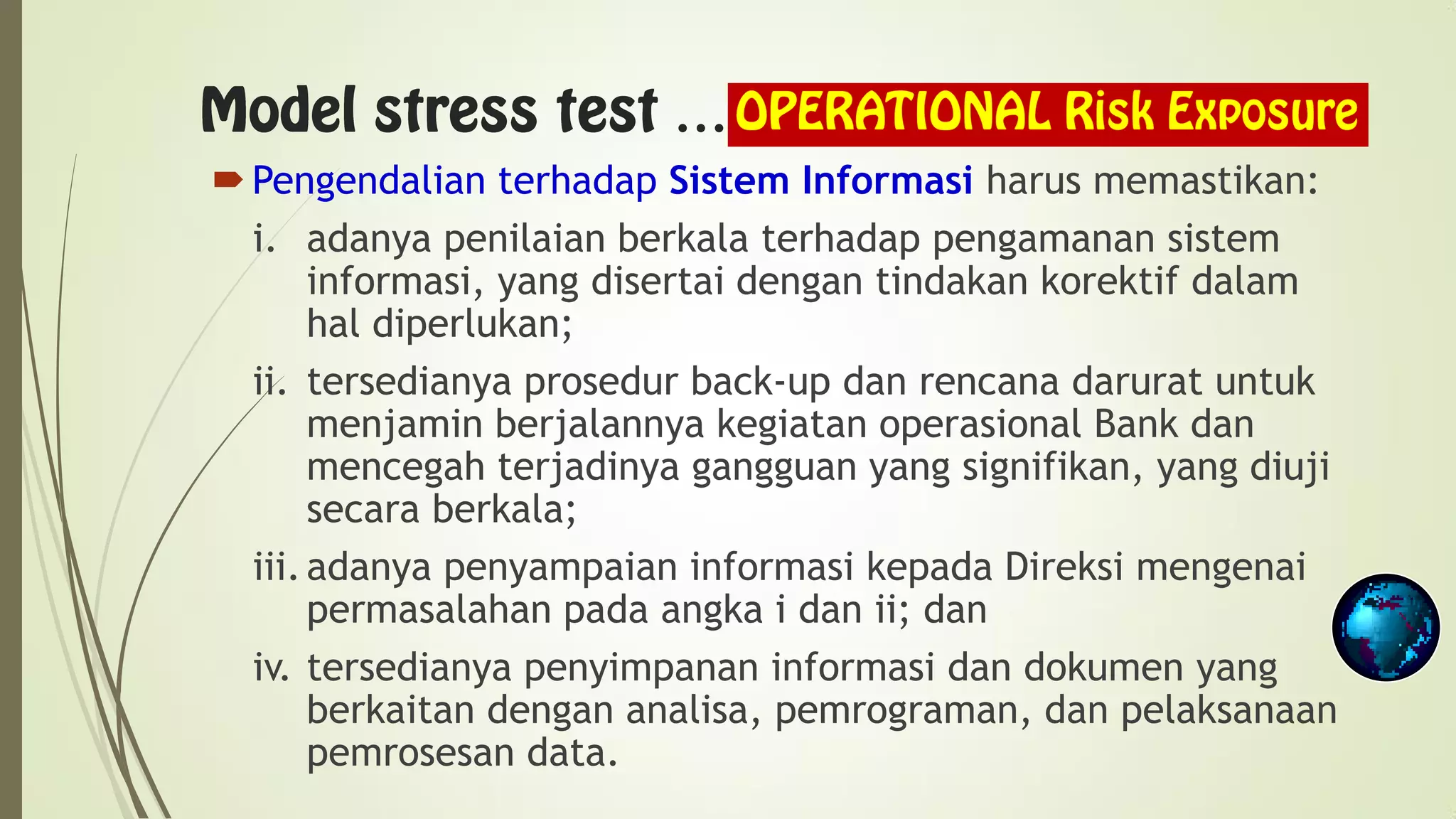Model Stress Testing pada OPERATIONAL Risk Exposure_ Materi Training | PDF