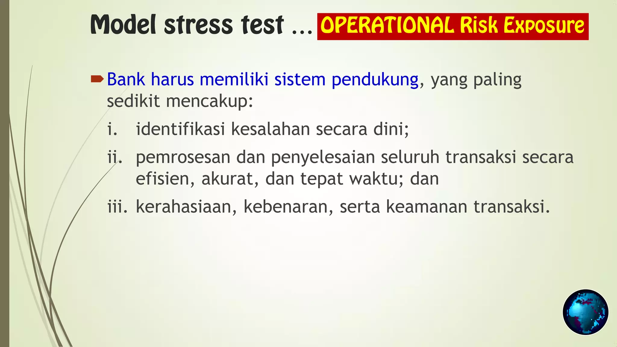 Model Stress Testing pada OPERATIONAL Risk Exposure_ Materi Training | PDF
