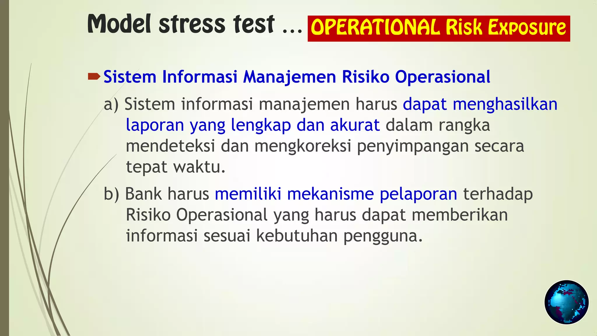Model Stress Testing pada OPERATIONAL Risk Exposure_ Materi Training | PDF