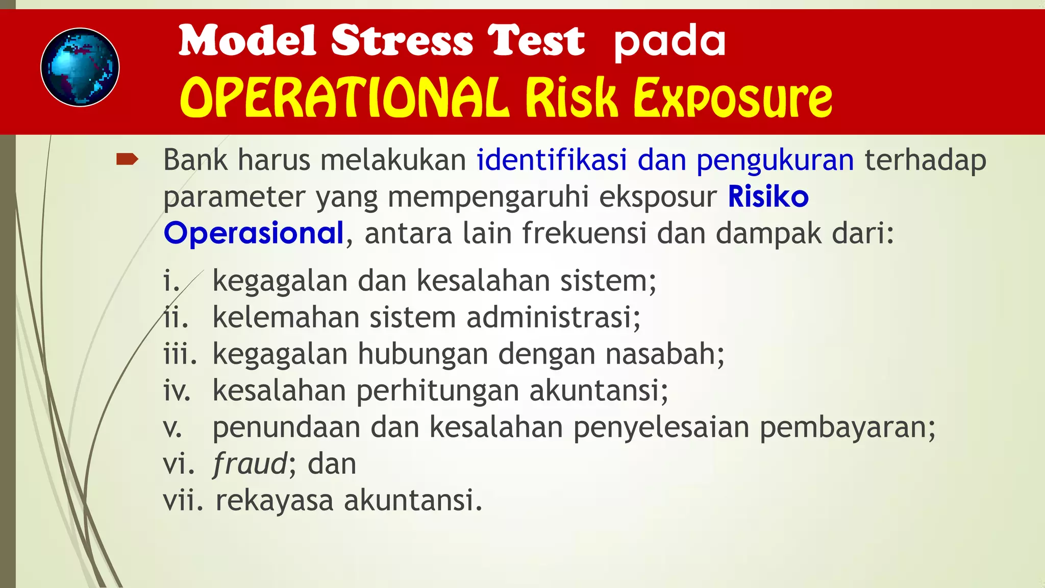 Model Stress Testing pada OPERATIONAL Risk Exposure_ Materi Training | PDF