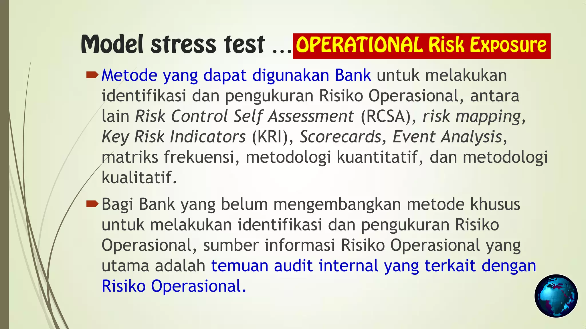 Model Stress Testing pada OPERATIONAL Risk Exposure_ Materi Training | PDF