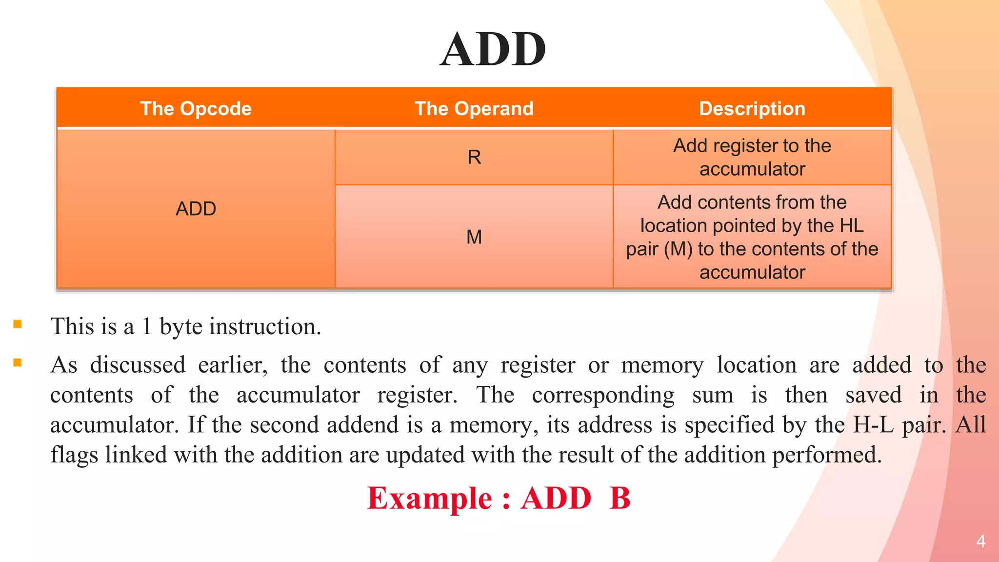 ARITHMETIC OPERATIONS IN 8085 MICROPROCESSOR | PPTX | Programming Languages | Computing