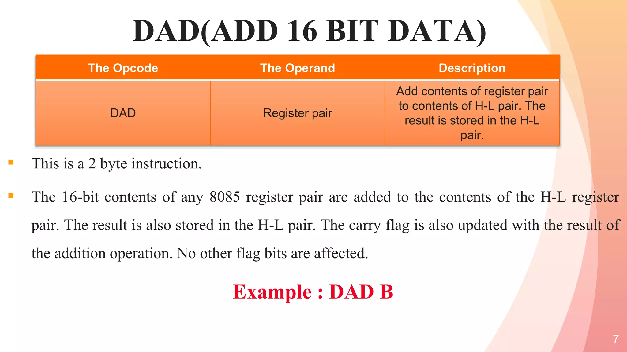 ARITHMETIC OPERATIONS IN 8085 MICROPROCESSOR | PPTX