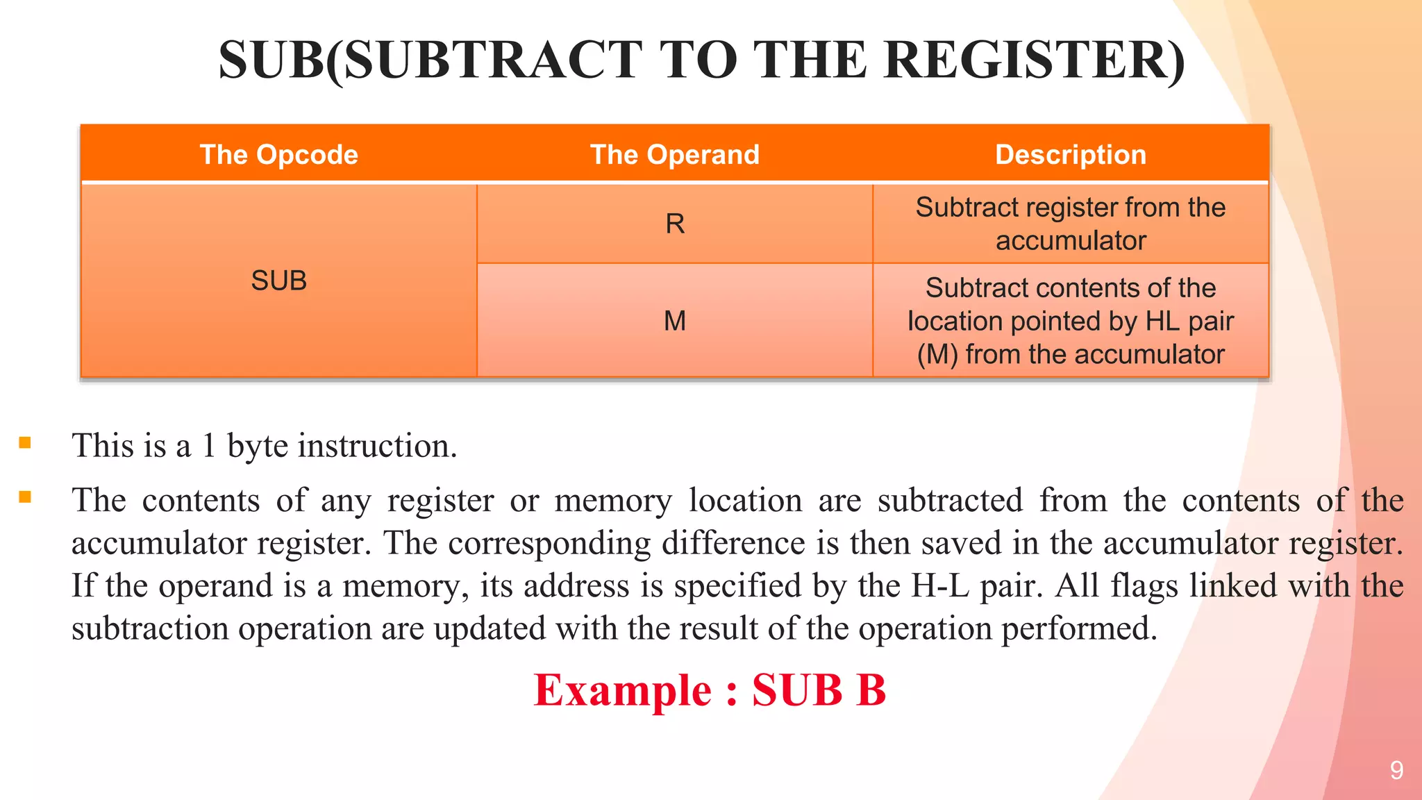 ARITHMETIC OPERATIONS IN 8085 MICROPROCESSOR | PPTX