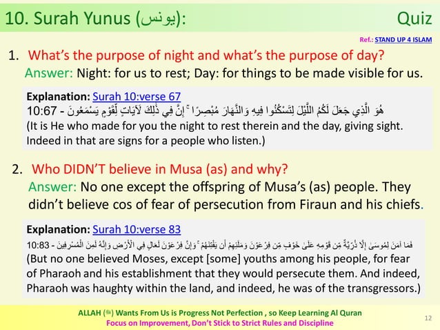 Al Quran (Chapter 10): Surah Yunus [Prophet Jonah (as)] | PPT