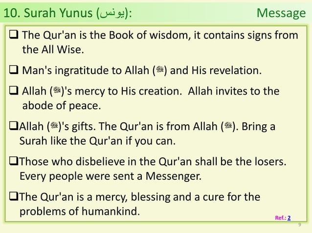 Al Quran (Chapter 10): Surah Yunus [Prophet Jonah (as)] | PPT