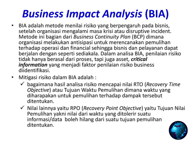 Definisi dan Metode Business Impact Analysis (BIA) dan Risk Assessment (RA) _ Materi Training ...