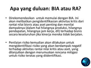 Definisi dan Metode Business Impact Analysis (BIA) dan Risk Assessment ...