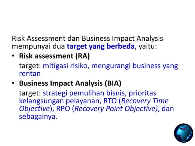Definisi dan Metode Business Impact Analysis (BIA) dan Risk Assessment ...