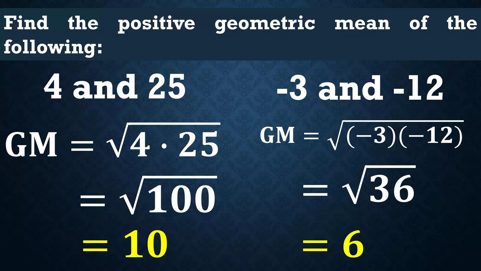 Geometric Mean | PDF