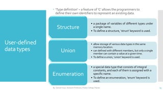 Data types in C | PPTX | Programming Languages | Computing